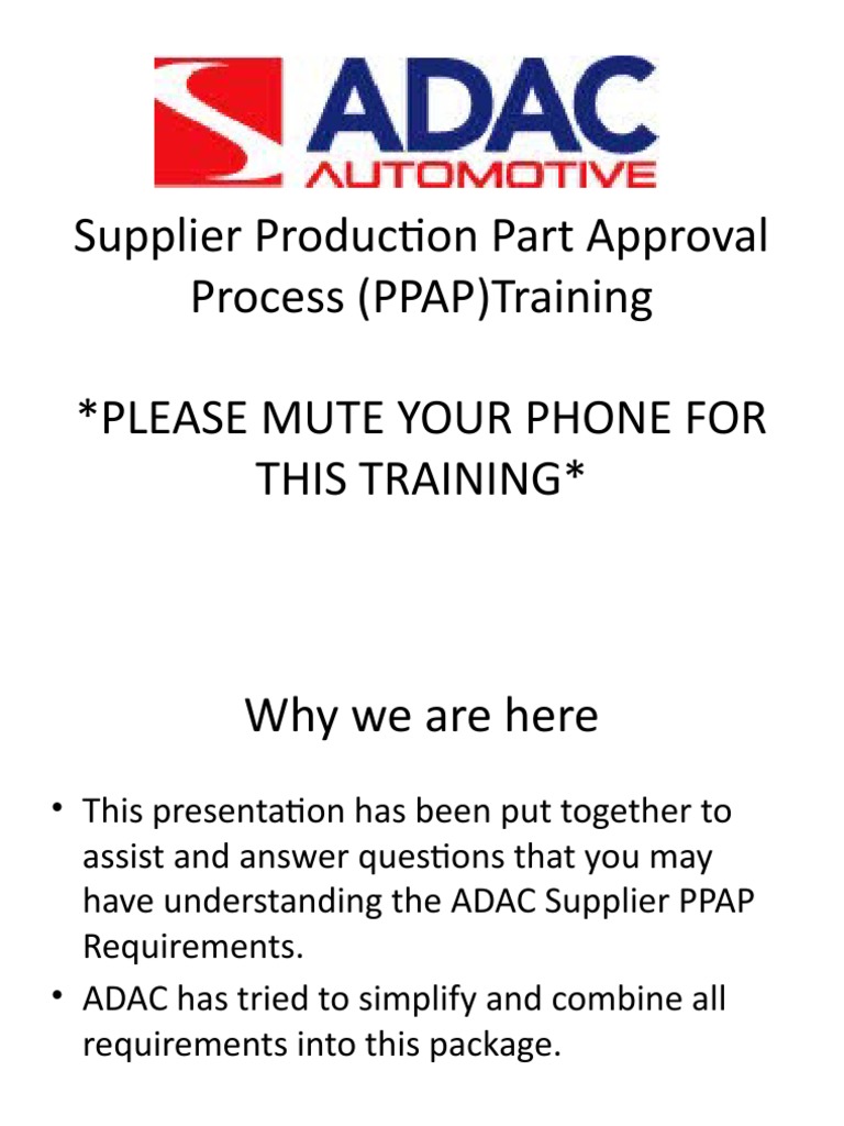 Supplier PPAP Training Guide | PDF | Business Process | Quality Management