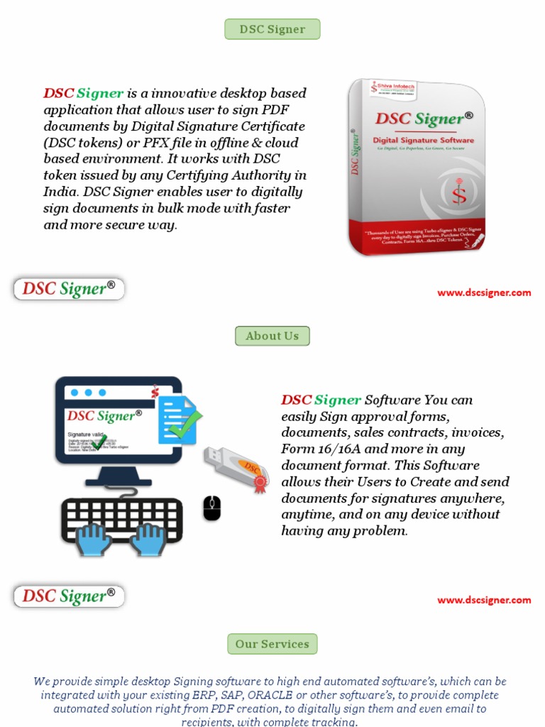 DSC Signer Software in India | PDF
