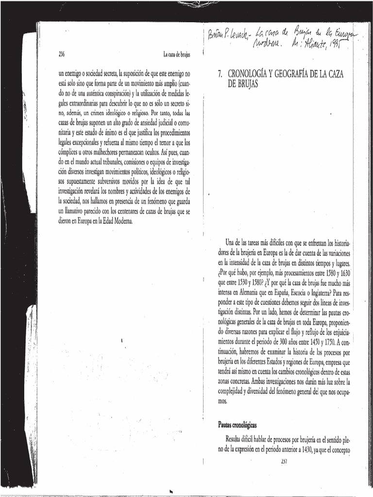 Brian P. Levack, La Caza de Brujas en La Europa Moderna, Madrid ...