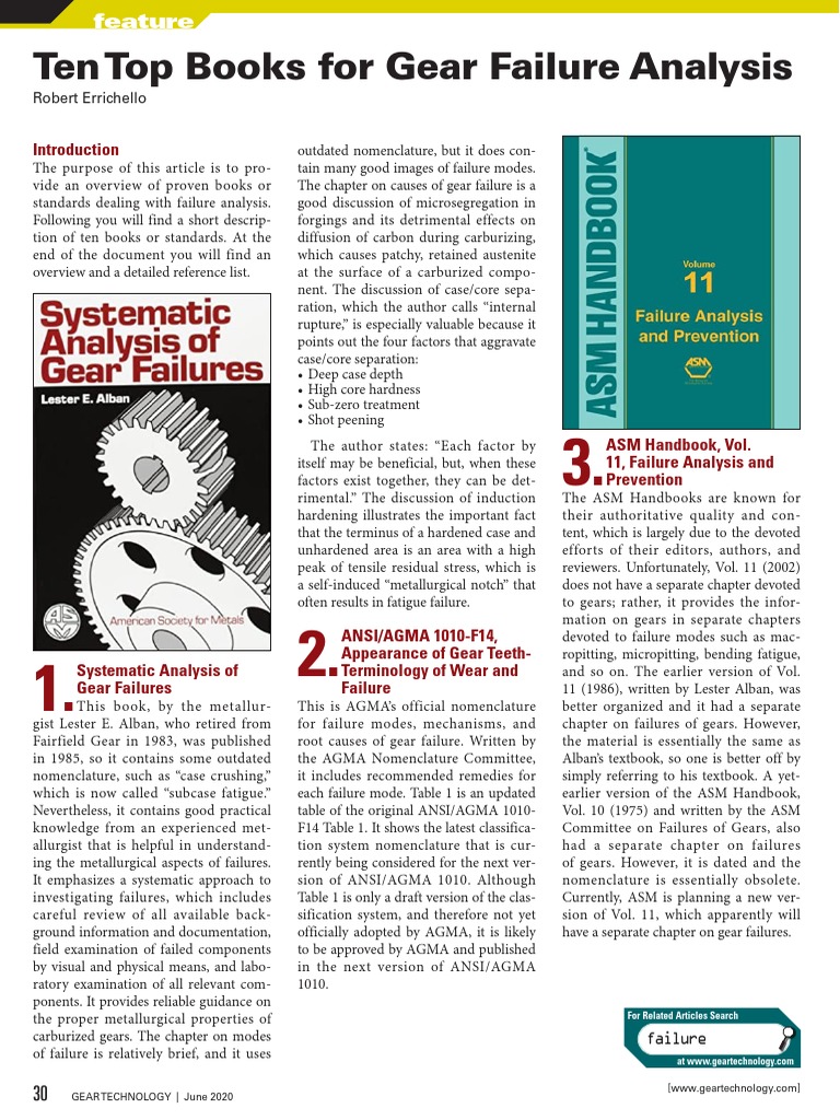 Ten Top Books For Gear Failure Analysis | PDF | Fracture Mechanics ...