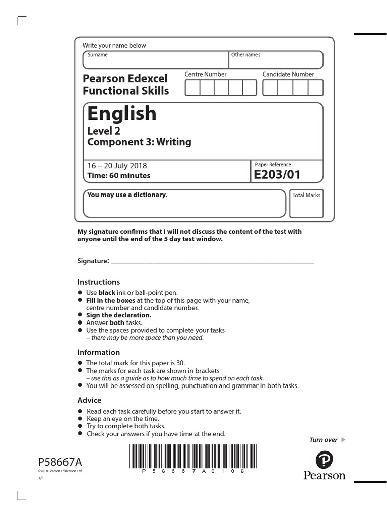 Question Paper Level 2 Writing July 2018 | PDF | Cognition | Communication