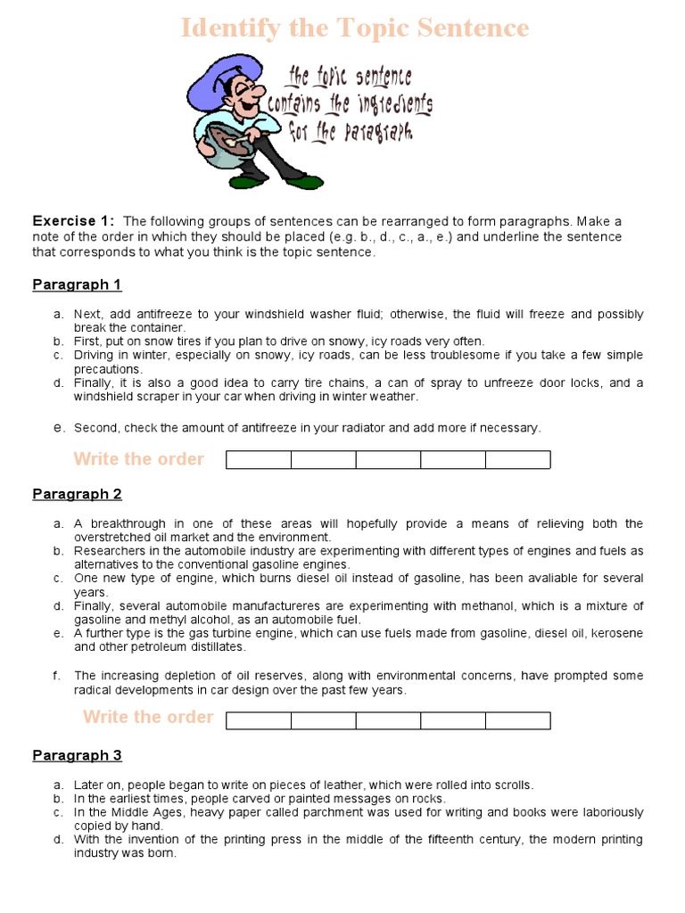 Topic Sentence Identify | PDF | Gasoline | Diesel Fuel