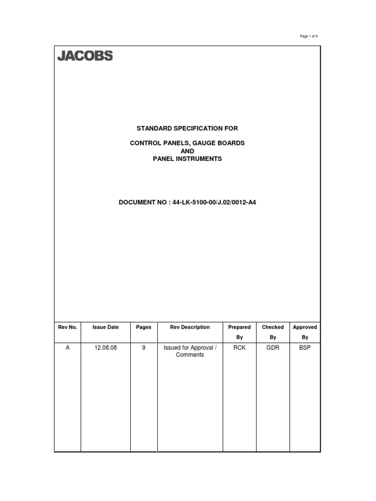 Control Panel Spec | PDF | Electrical Wiring | Sheet Metal