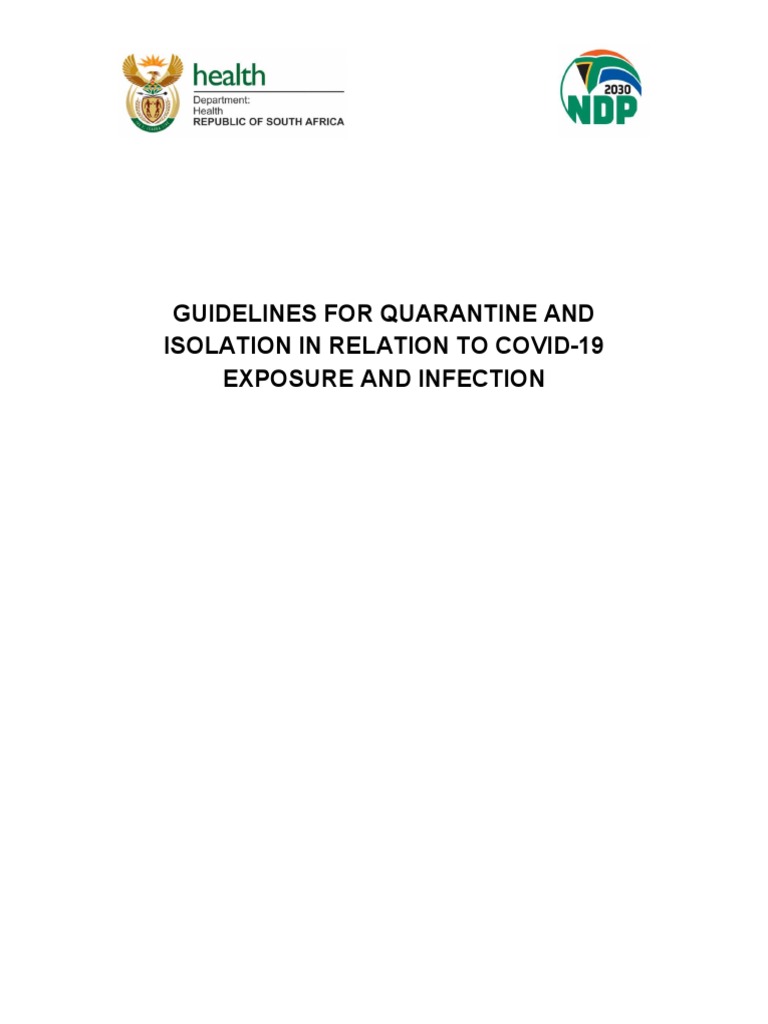 Guidelines For Quarantine and Isolation in Relation To Covid-19 ...