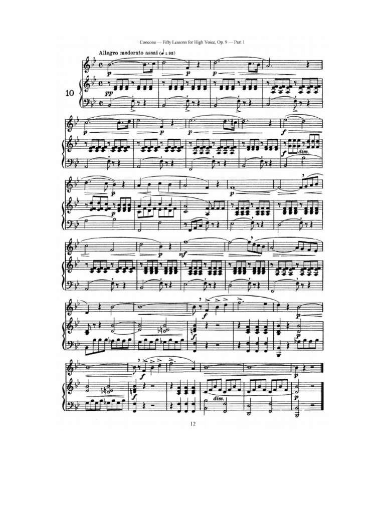 G. Concone - Vokaliza Br. 10, Op. 9 | PDF