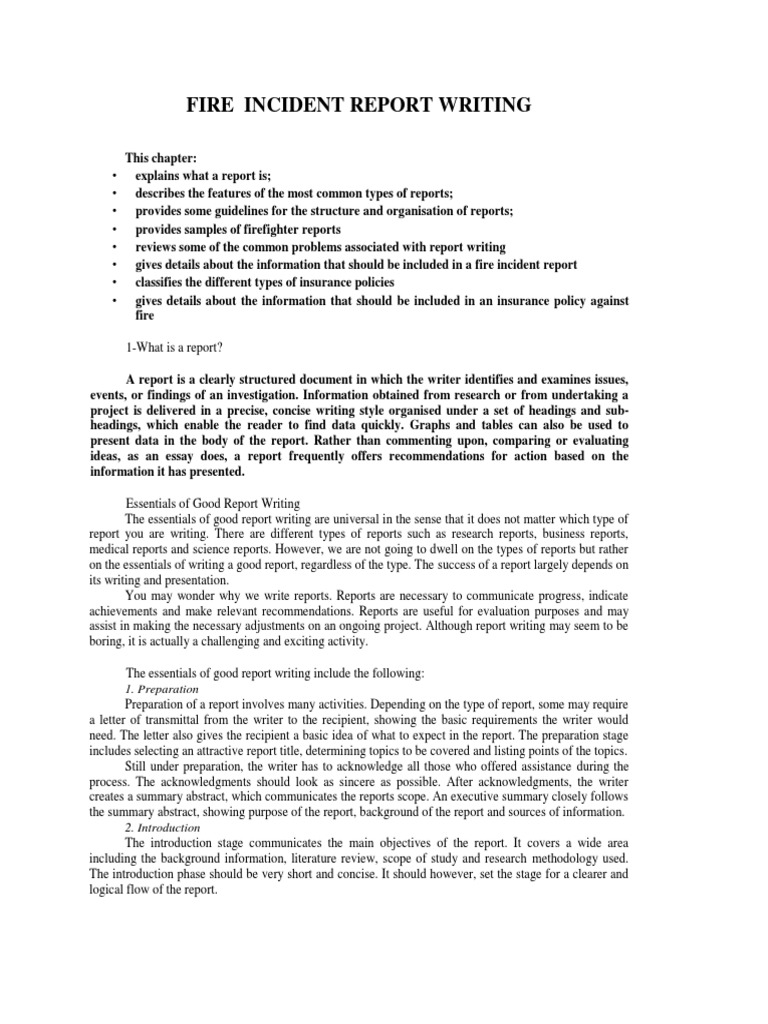 Writing Effective Fire Incident and Insurance Reports: A Guide to ...