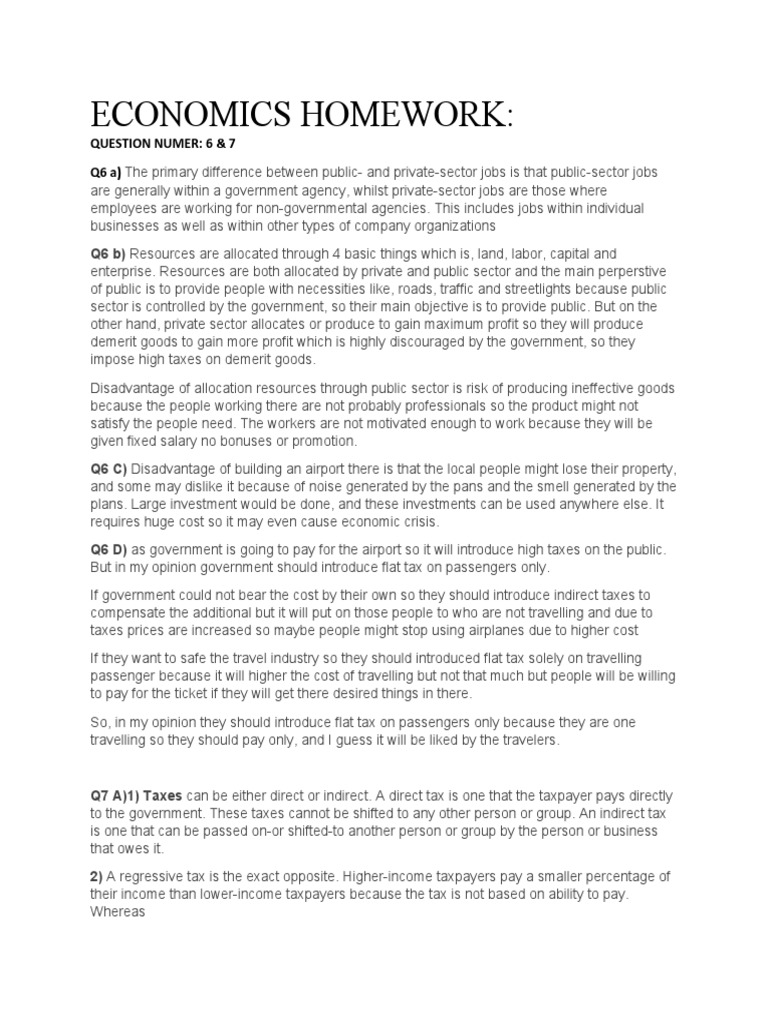 Eco HW Danyal Tahir | PDF | Public Finance | Taxes