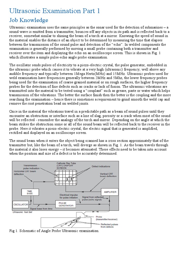 Ultrasonic Testing: Probe Selection Guide | PDF | Ultrasound | Welding