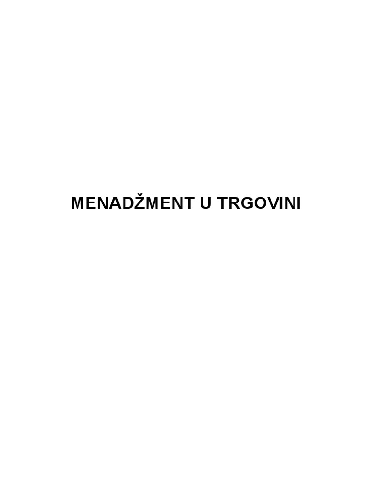 Trgovinski Menadzment - Skripta | PDF