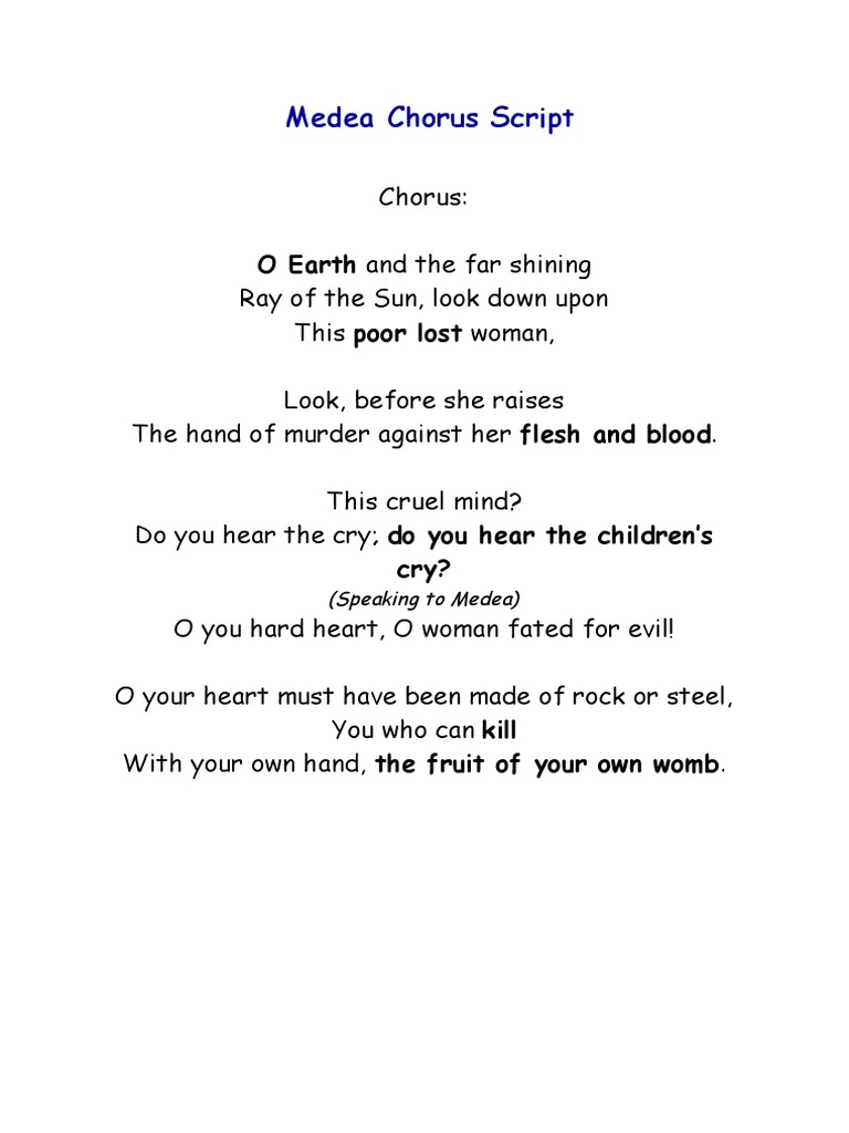 Medea Chorus Script Lesson 2 | PDF