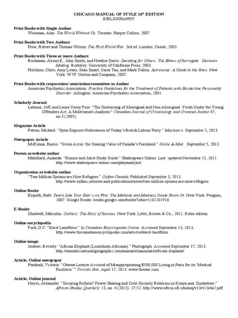 Chicago Manual of Style | PDF