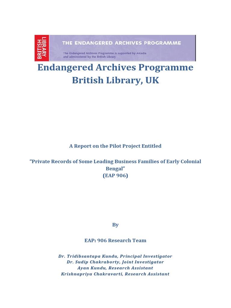Endangered Archives Programme British Library, UK | PDF