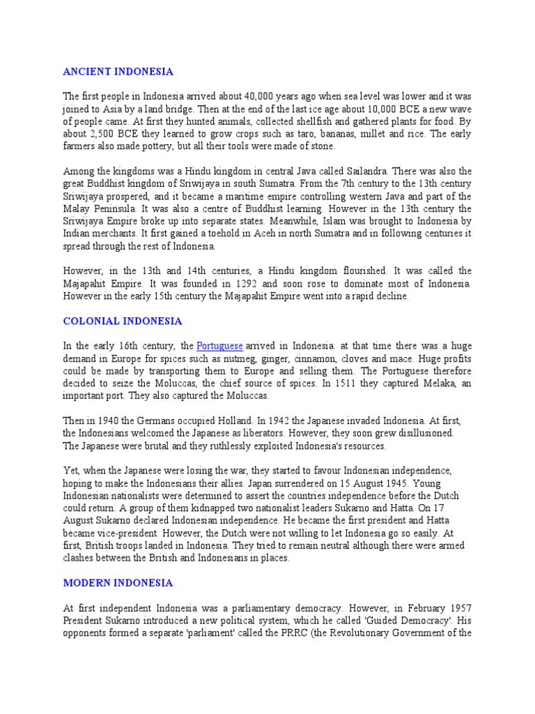 History of INDONESIA | PDF | Indonesia | Empire Of Japan