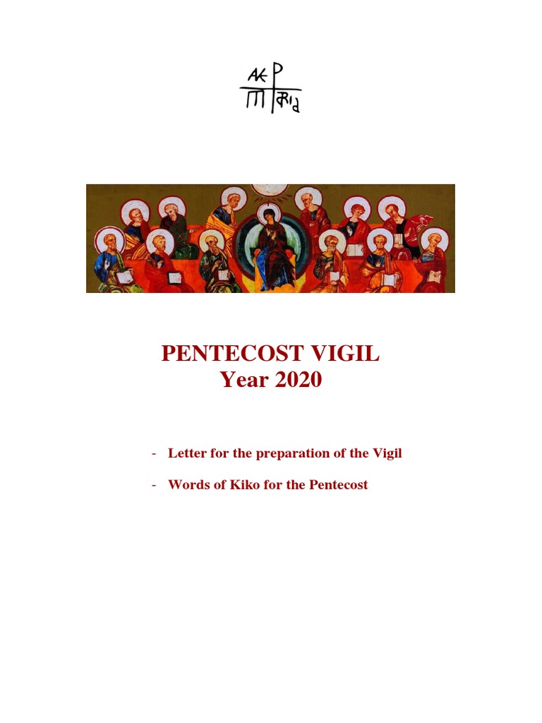 Letter and Words of Kiko For The Pentecost Vigil | PDF | Torah | Pentecost