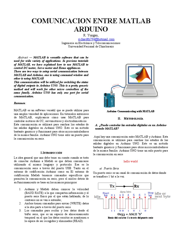 Comunicacion Matlab-Arduino | PDF | Arduino | Almacenador intermediario de datos