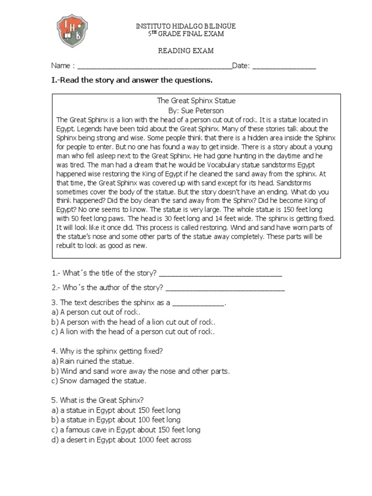 5th Grade Final Exam | PDF | Part Of Speech | Planets