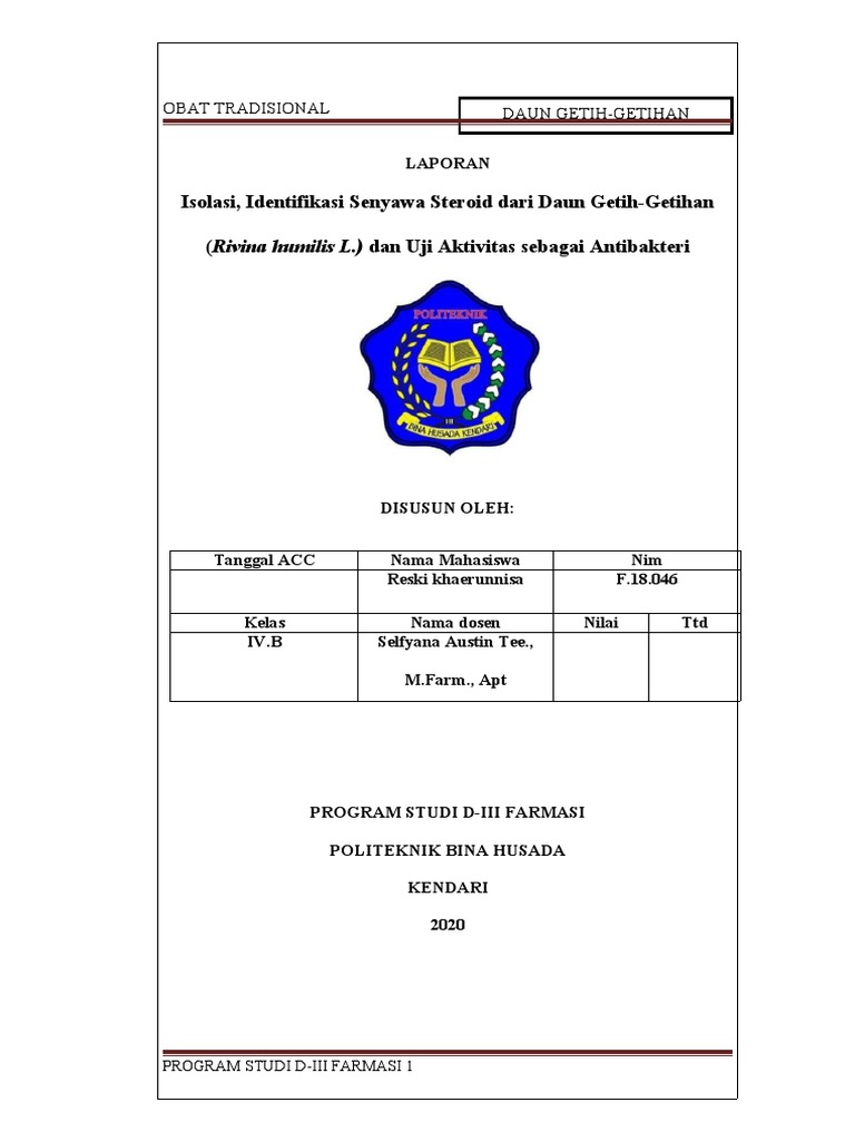 Laporan Obtra Ii Daun Getih-Getihan Reski Khaerunnisa | PDF