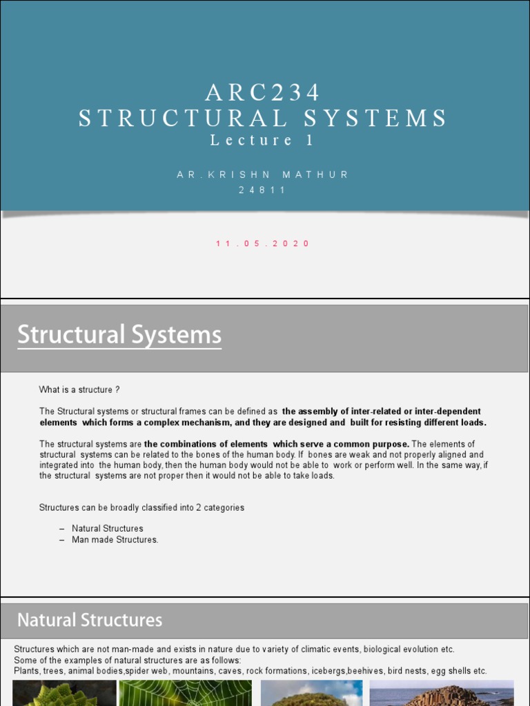 L1 - Structural Systems | PDF | Stress (Mechanics) | Beam (Structure)