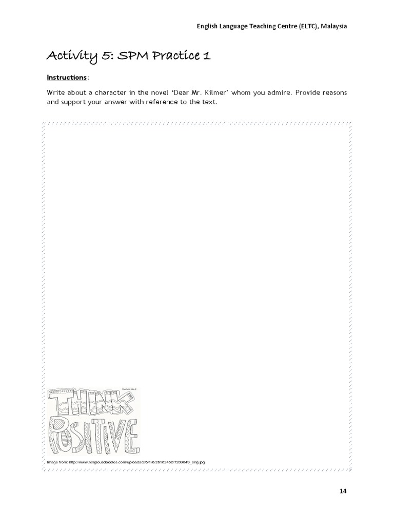Kilmer - P14 - Activity 5 - SPM Practice 1 | PDF