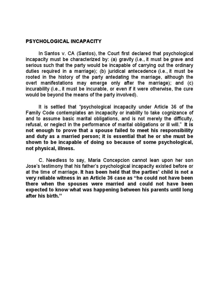 Psychological Incapacity | PDF