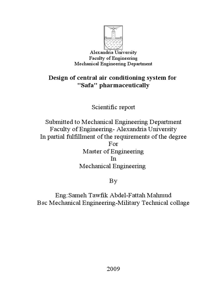 Design of Central Air Conditioning Syste PDF | PDF | Air Conditioning ...