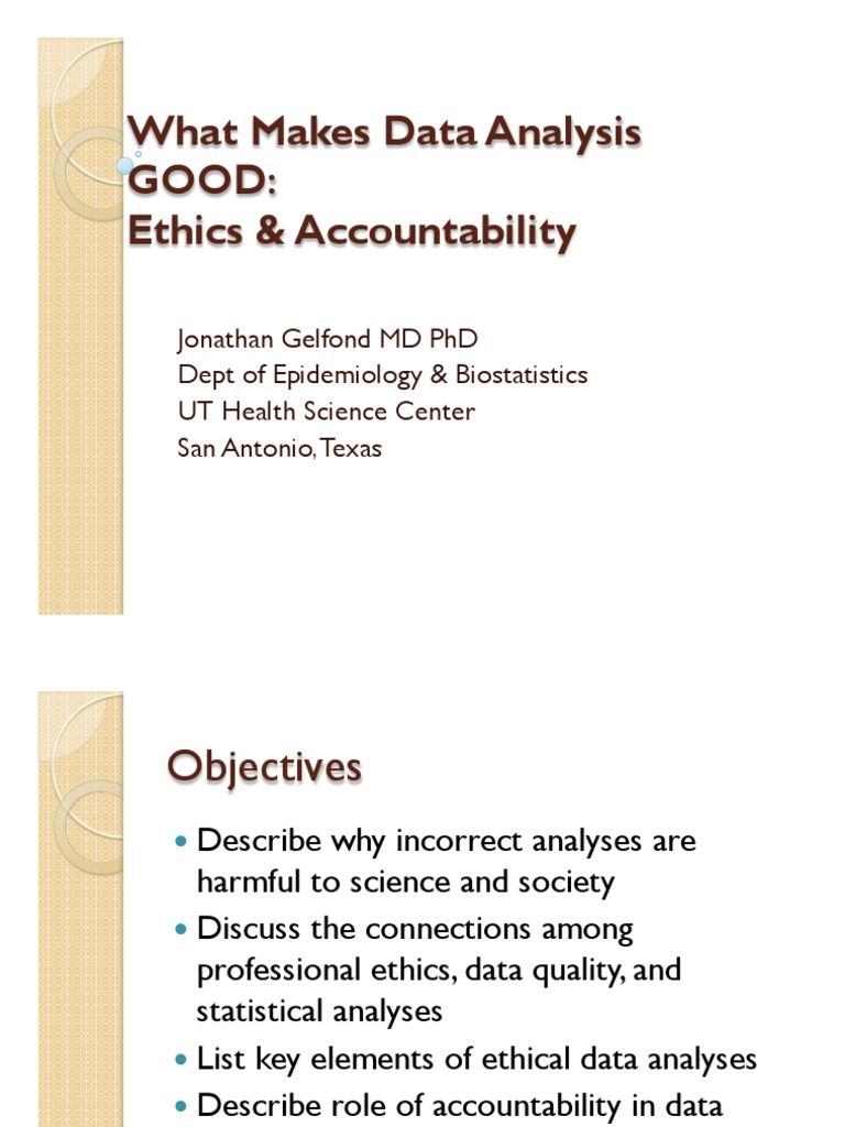 What Makes Data Analysis Good: Ethics & Accountability | PDF | Data Analysis | Statistics