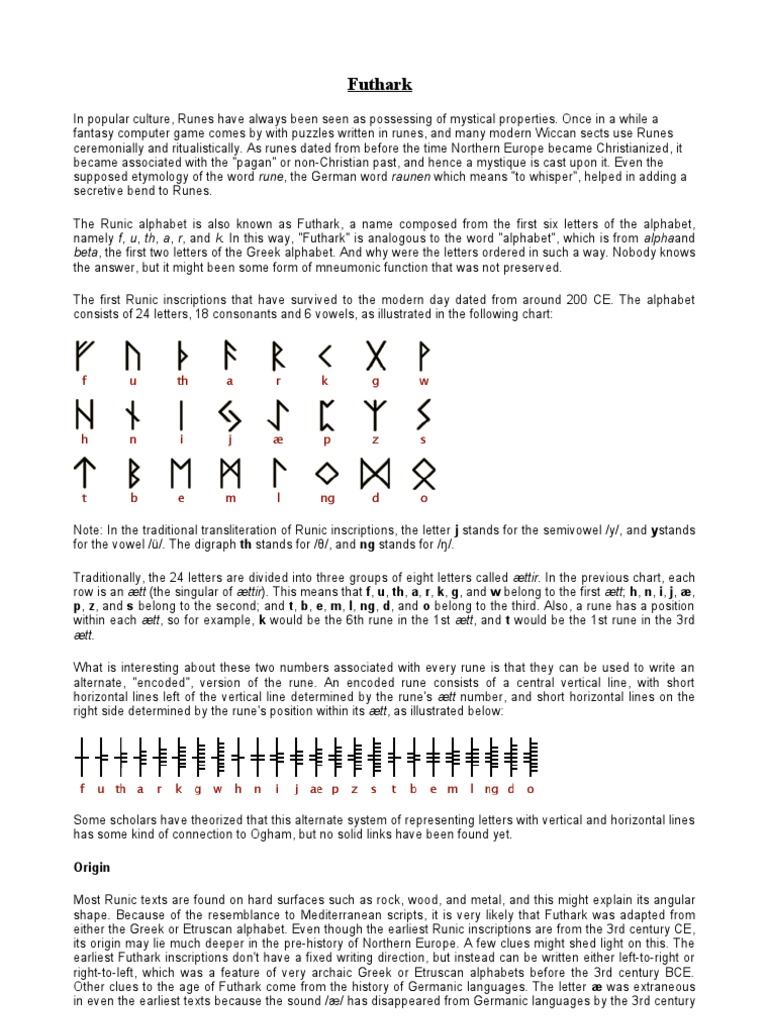 Futhark | PDF | Runes | Alphabet