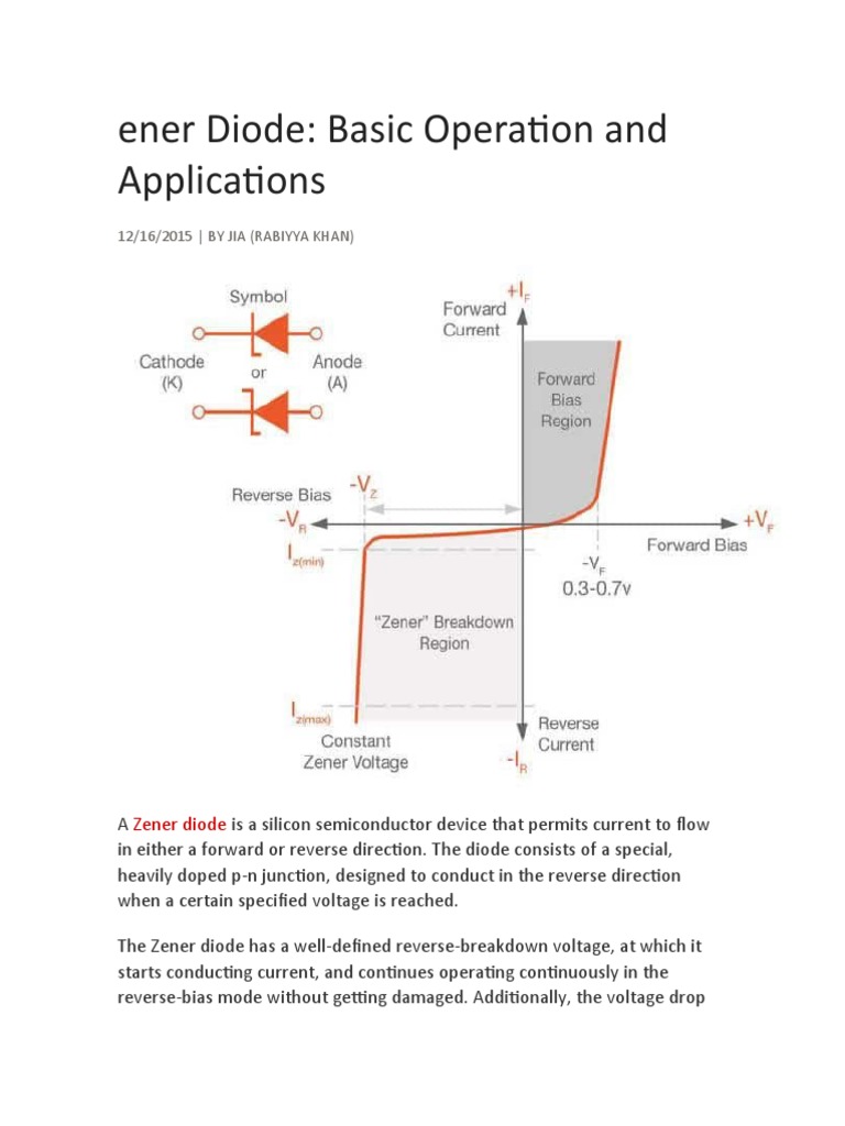 Zener Diode Theory | PDF | Diode | P–N Junction