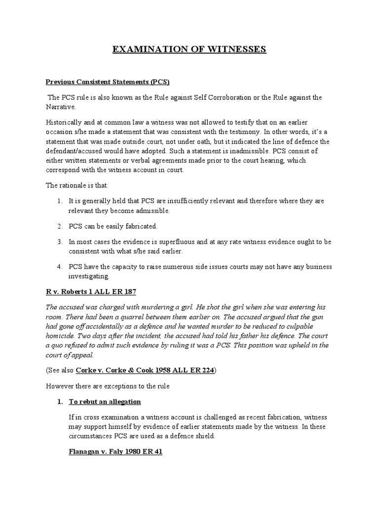 Examination of Witnesses | PDF | Witness | Sexual Assault