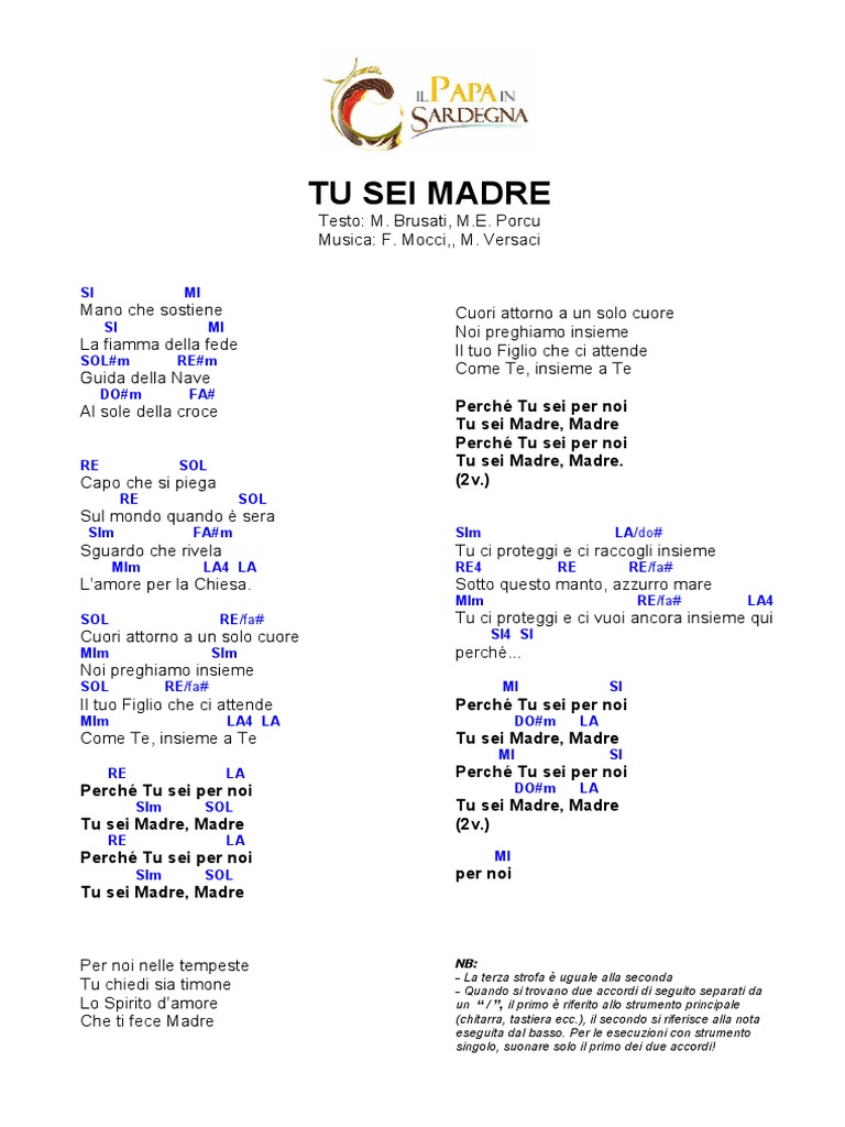 Tu Sei Madre | PDF