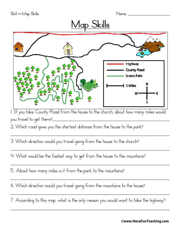 Map Skills Worksheet | PDF
