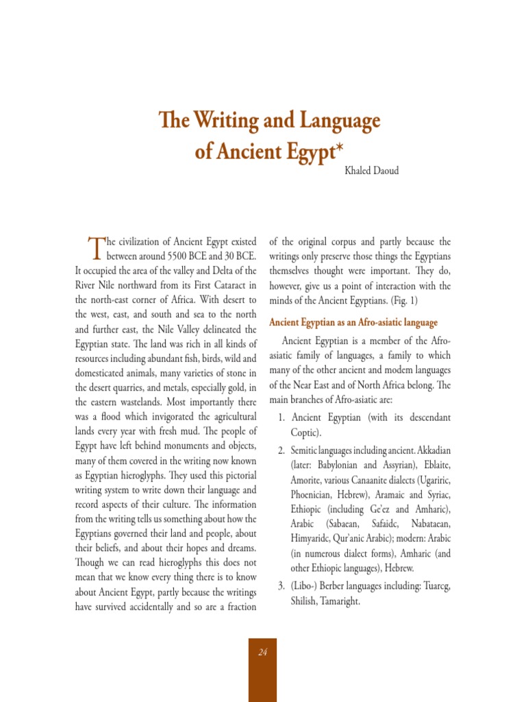 The Writing and Language of Ancient Egypt | PDF | Ancient Egypt ...