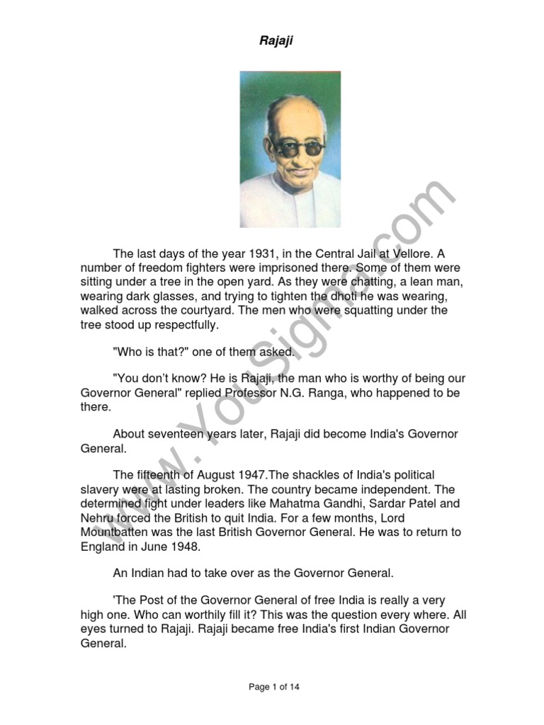 Rajaji PDF | PDF | Mahatma Gandhi | Indian National Congress