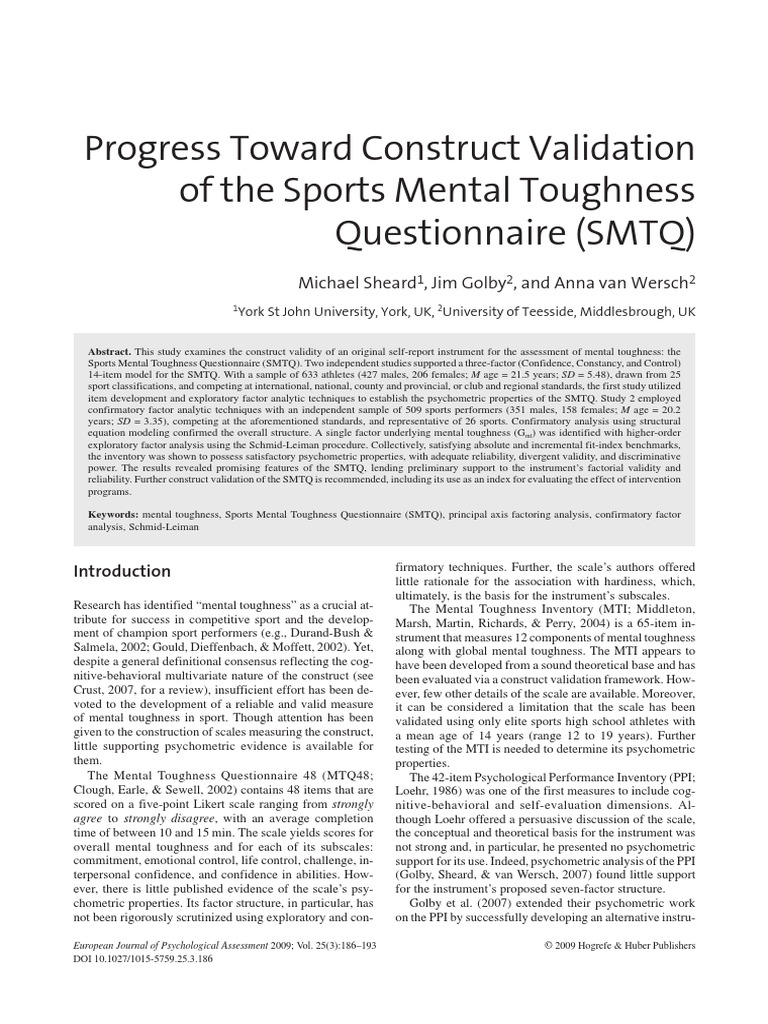 Progress Toward Construct Validation of PDF | PDF | Psychometrics | Factor Analysis