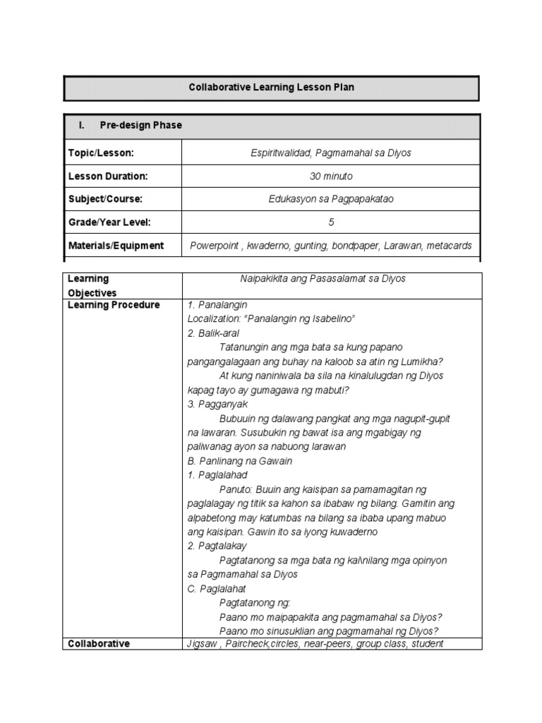 Collabotative Learning Lesson Plan | PDF