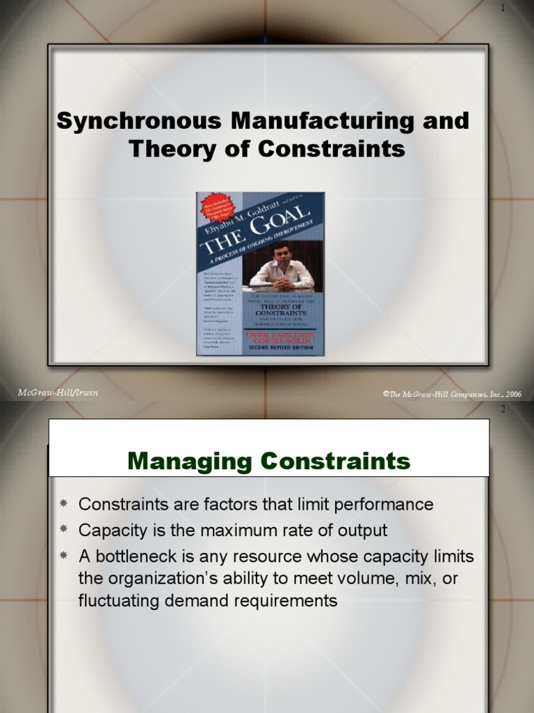 Synchronous Manufacturing and Theory of Constraints: Mcgraw-Hill/Irwin ...