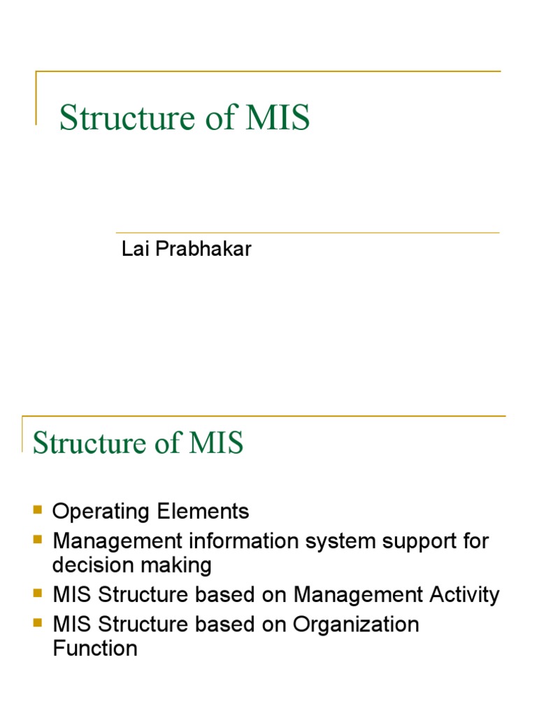Structure of MIS | PDF | Strategic Management | Management Information ...