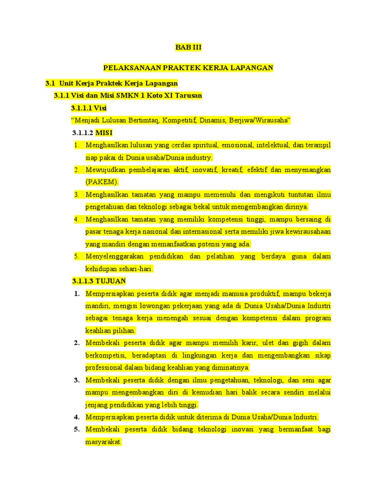 Bab Iii Laporan PKL | PDF