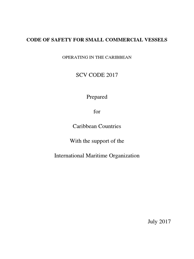 SCV Code 2017: Safety for Small Commercial Vessels | PDF | Ships | Sailor