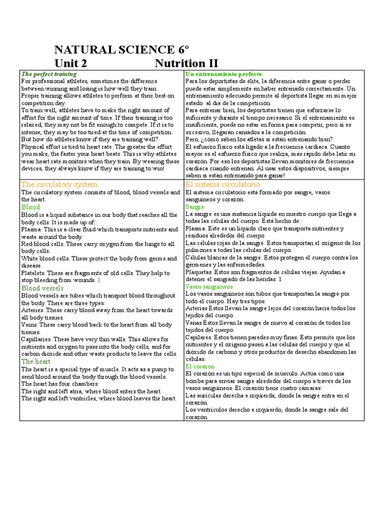 Unit 2 Nutrition Ii Docx 0 Pdf Corazón Sangre