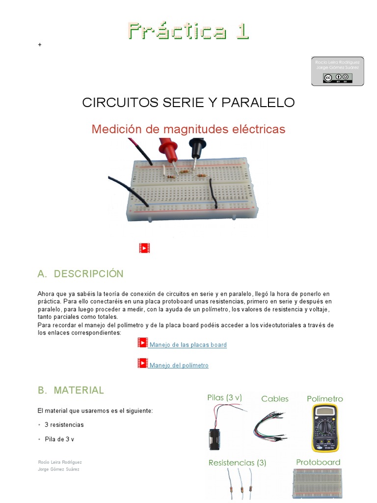 Circuitos en Serie y Paralelo en Protoboard | PDF | Resistencia ...