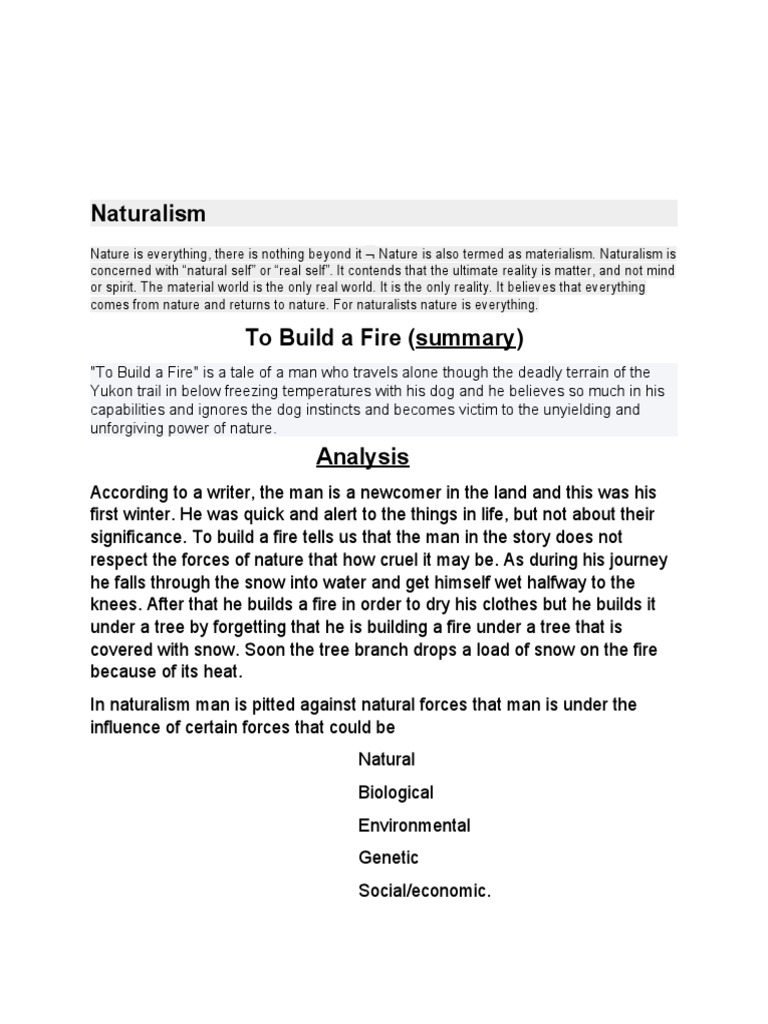 To Build A Fire | PDF | Nature