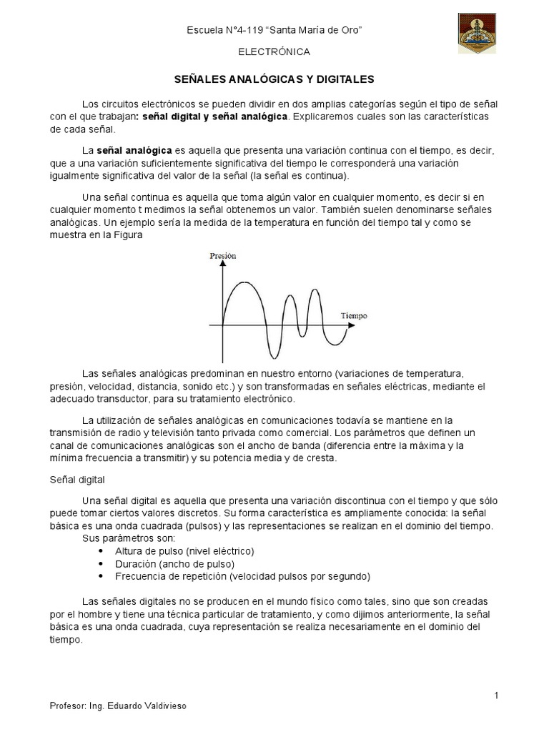 Señales Analógicas y Digitales en Electrónica | PDF | Puerta lógica | Señal analoga