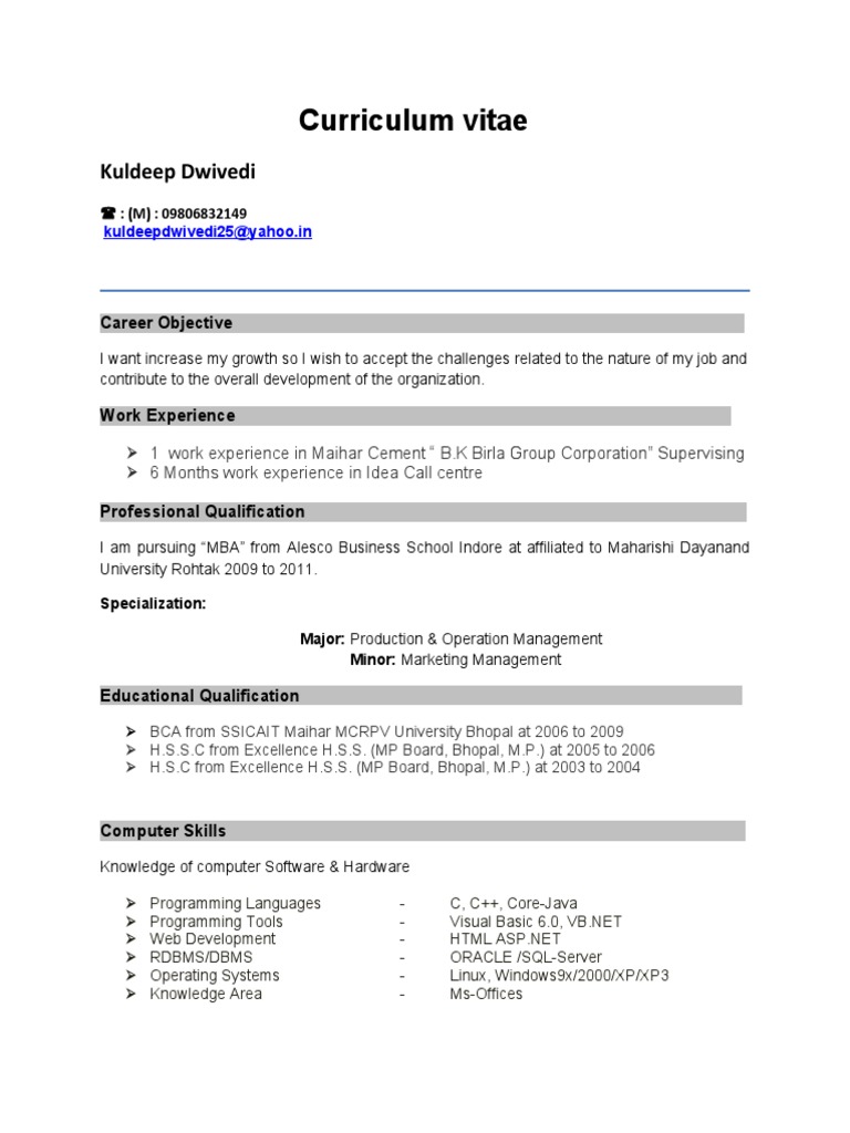 Kuldeep Dwivedi's Professional CV | PDF | Computing | Software
