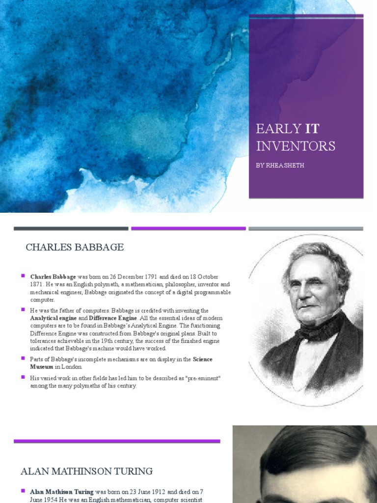 Early It Inventors: by Rhea Sheth | PDF | History