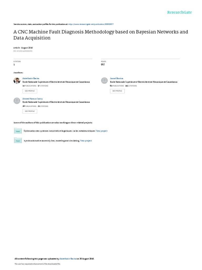 A CNC Machine Fault Diagnosis Methodology Based On | PDF | Bayesian Network | Analog To Digital ...