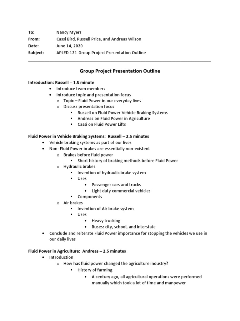 Group Presentation Outline | Download Free PDF | Elevator | Brake