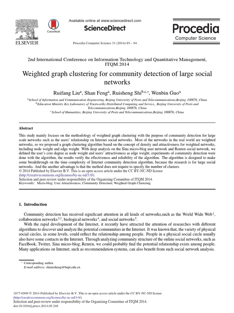 Weighted Graph Clustering For Community Detection of Large Social ...