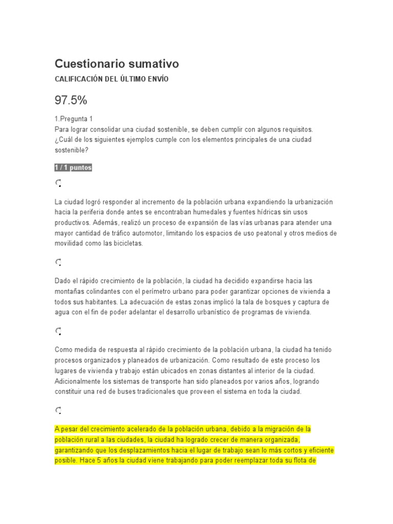 Cuestionario Sumativo 3 | PDF | La contaminación del aire | Transporte