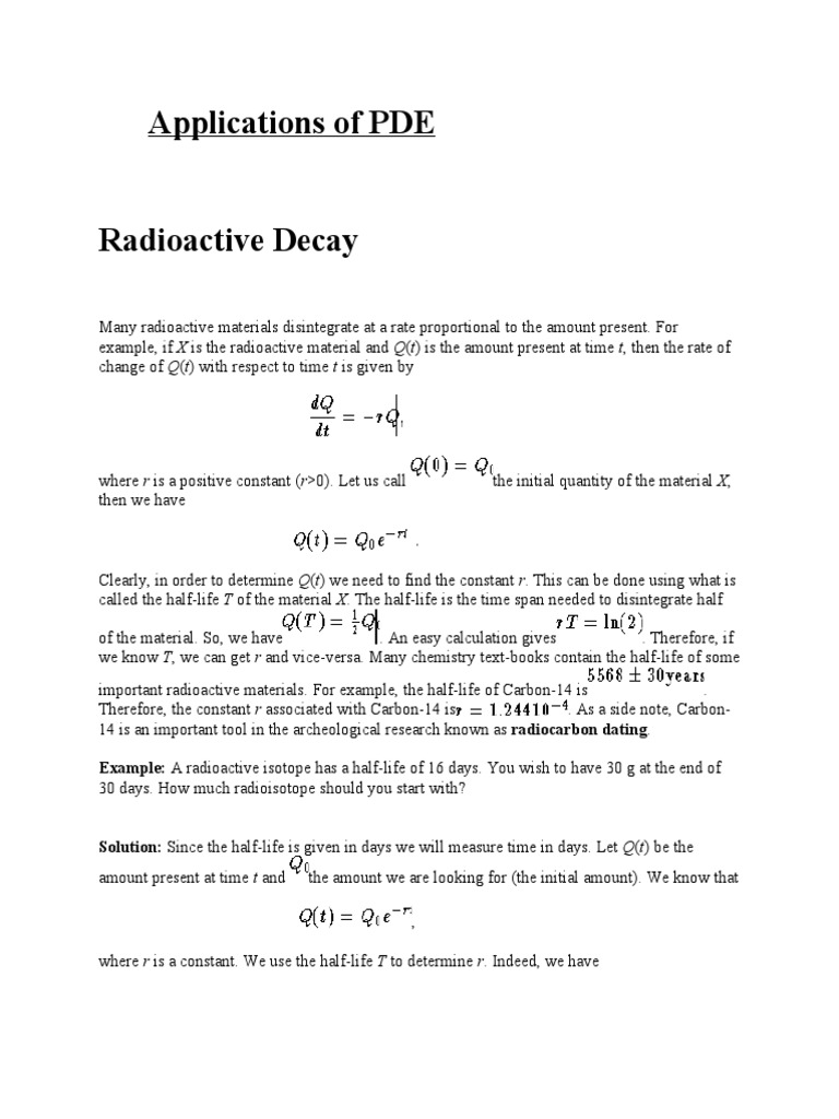 Radioactive Decay | PDF | Nature | Equations